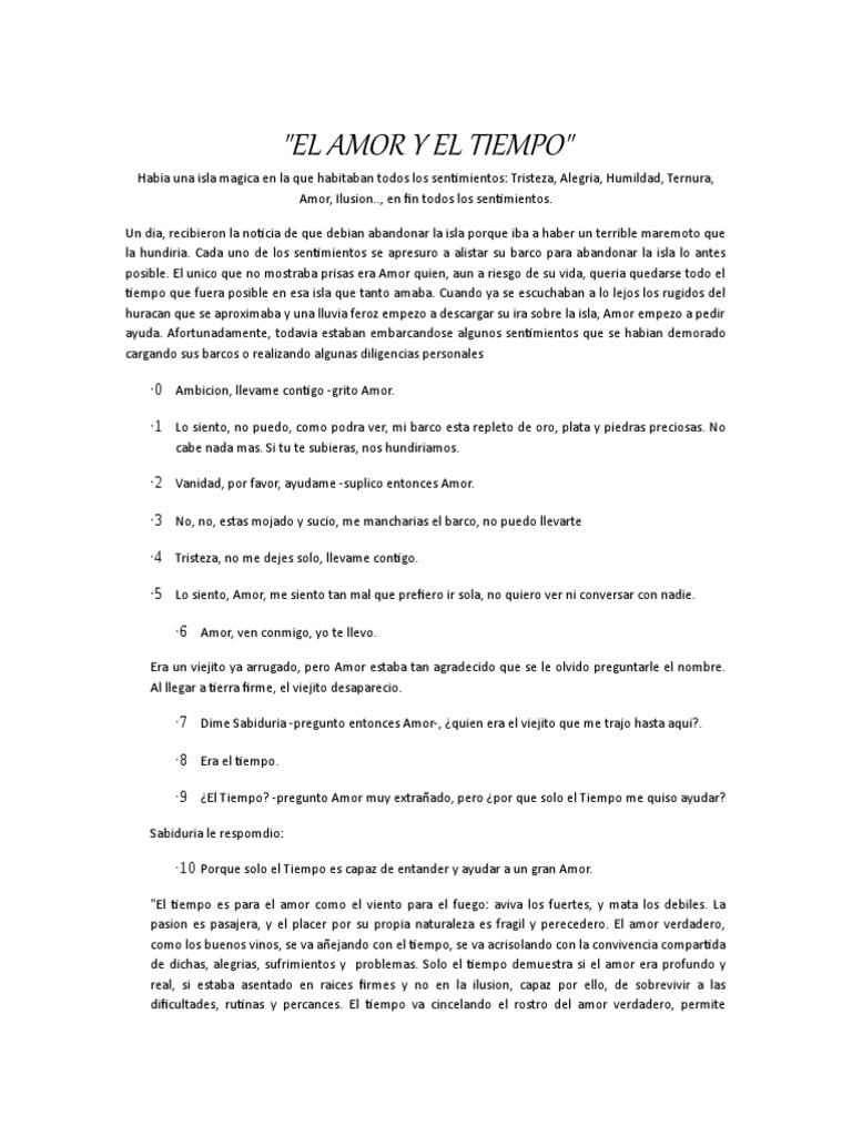 El Amor y El Tiempo | PDF | Amor | Naturaleza