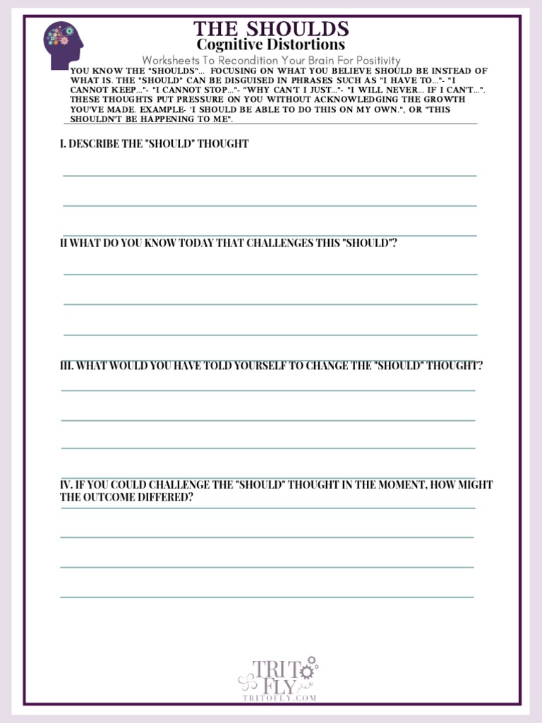 David Burns Cognitive Distortions Worksheet