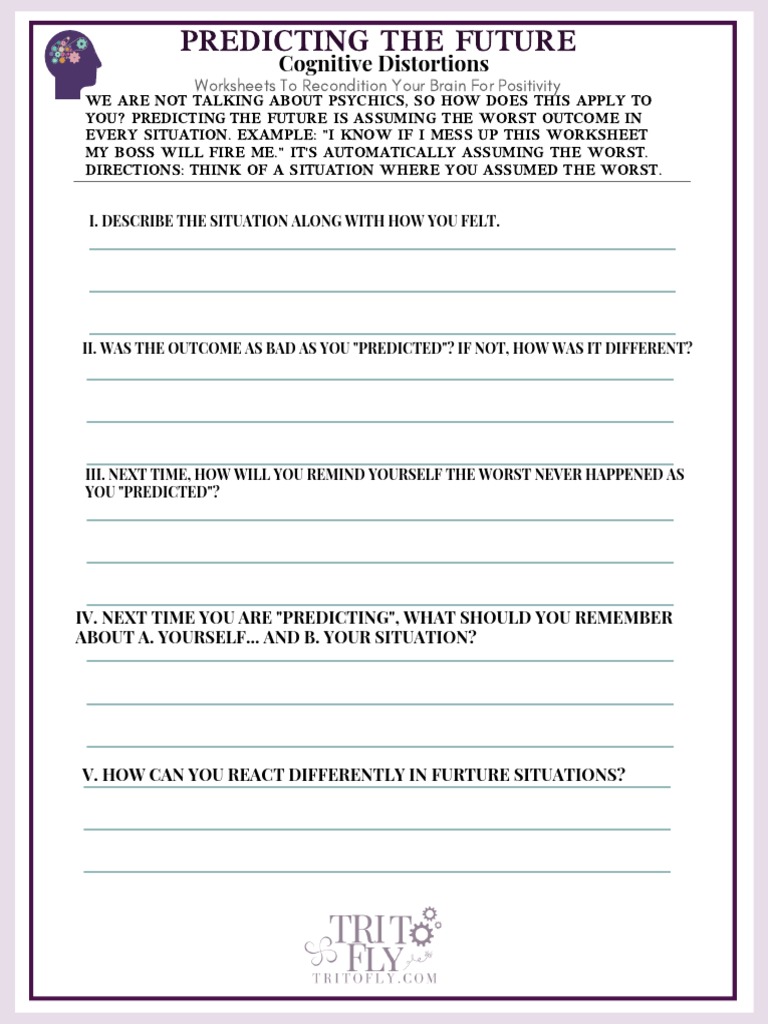 Predicting The Future Self-Help Worksheet | PDF