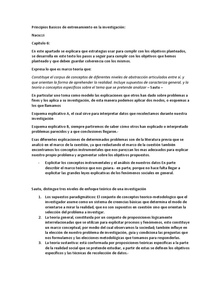 Principios Basicos Nacuzzi | PDF | Paradigma | Teoría