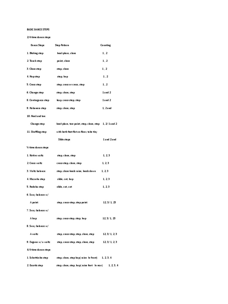 Basic Dance Steps | PDF