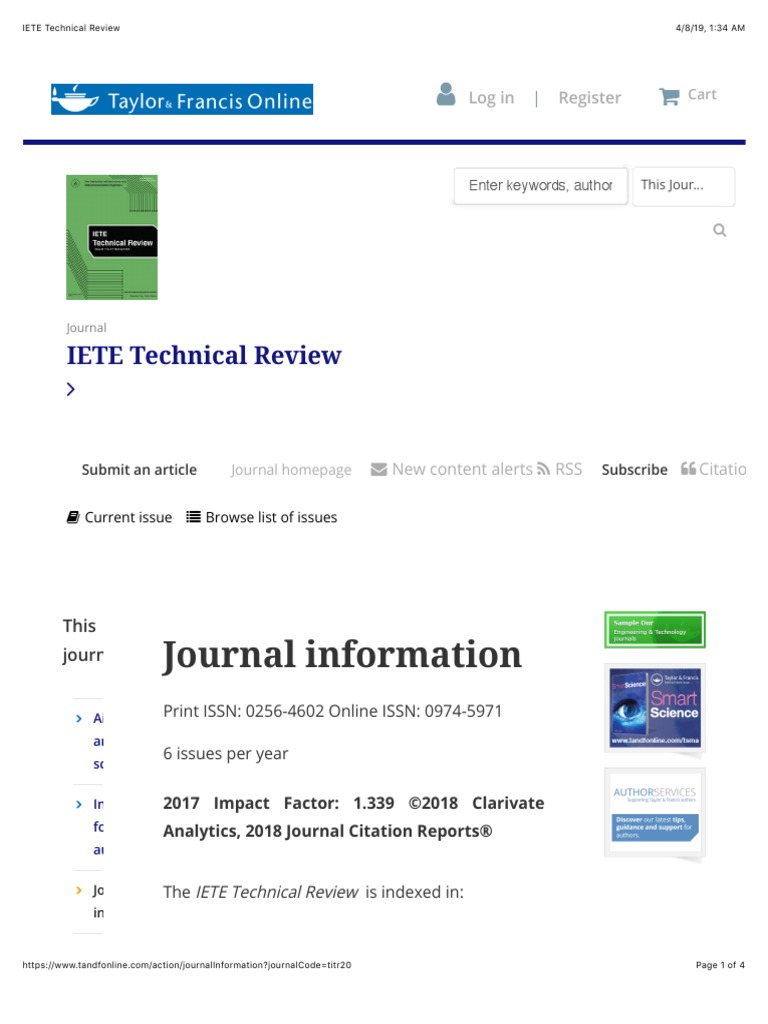 IETE Technical Review | PDF | Academic Journal | Academia