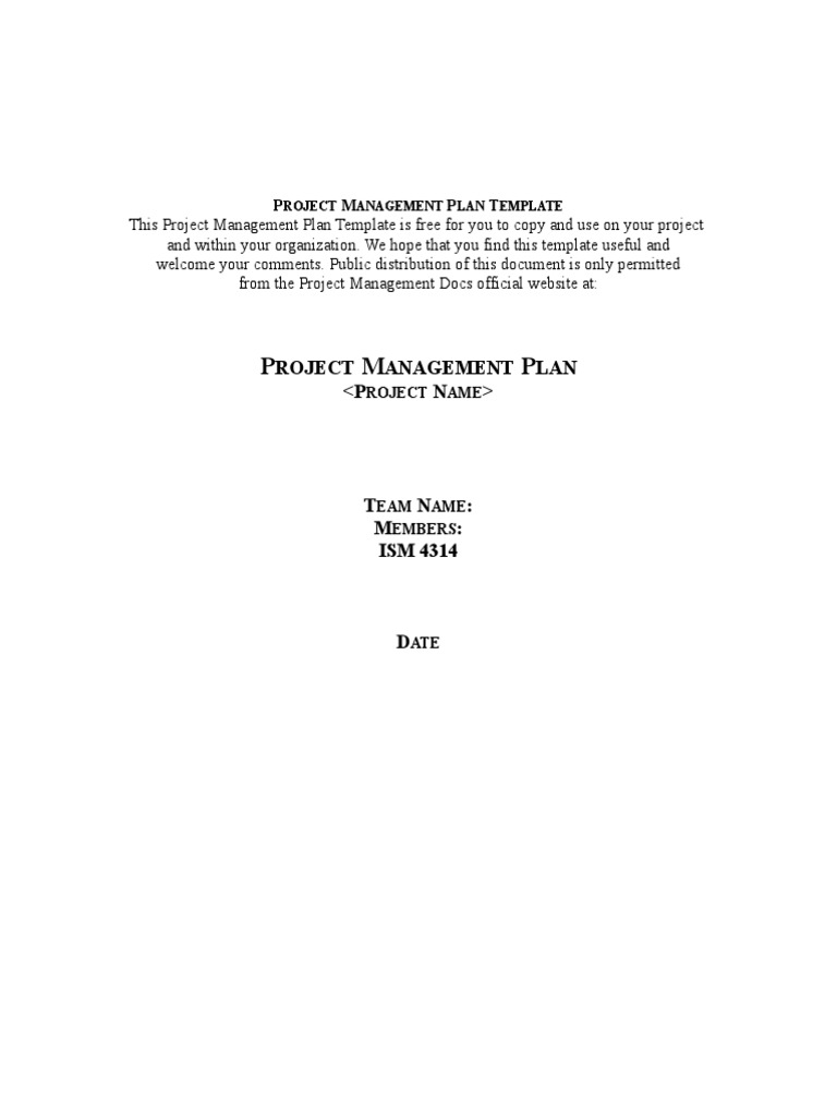 Project Management Plan Template Process | PDF | Project Management ...