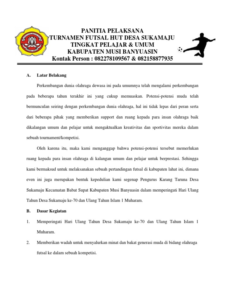 Proposal Turnamen Futsal | PDF