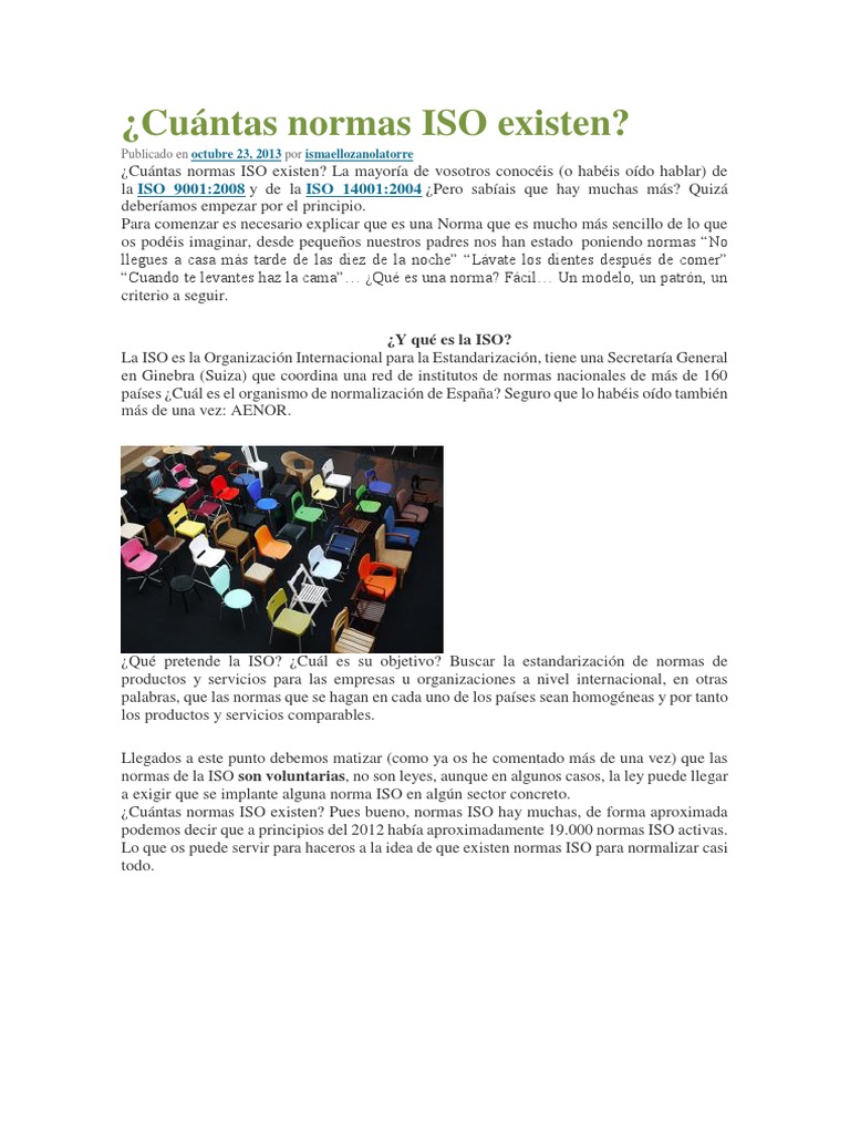 Cuántas Normas ISO hay | Organización internacional para la ...