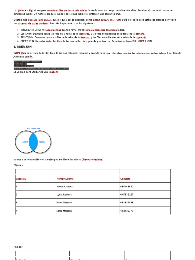 Ejemplo Joins | Descargar gratis PDF | SQL | Bases de datos