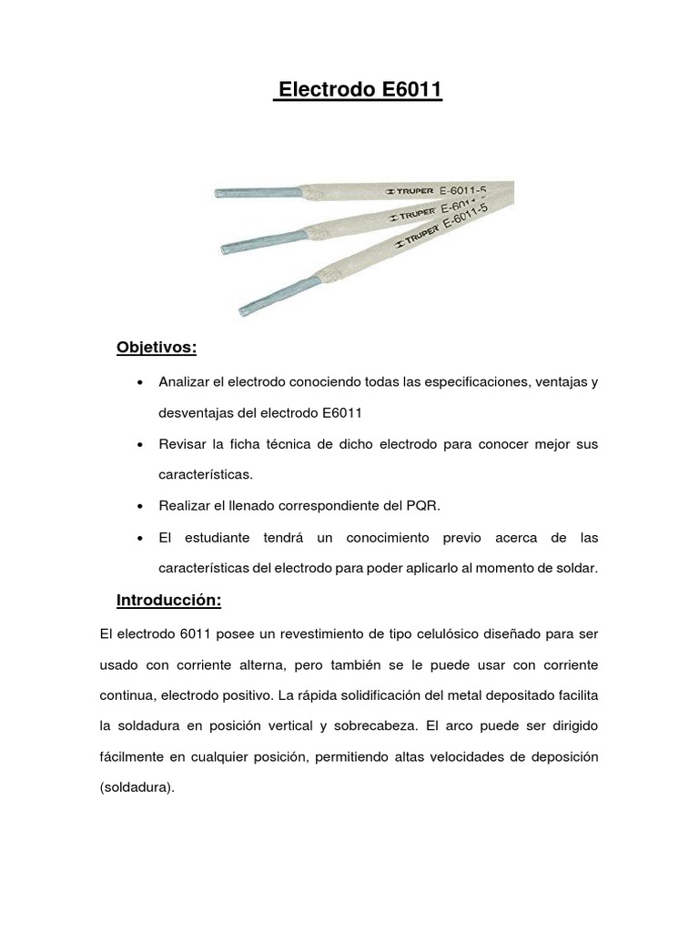Electrodo E6011 | PDF