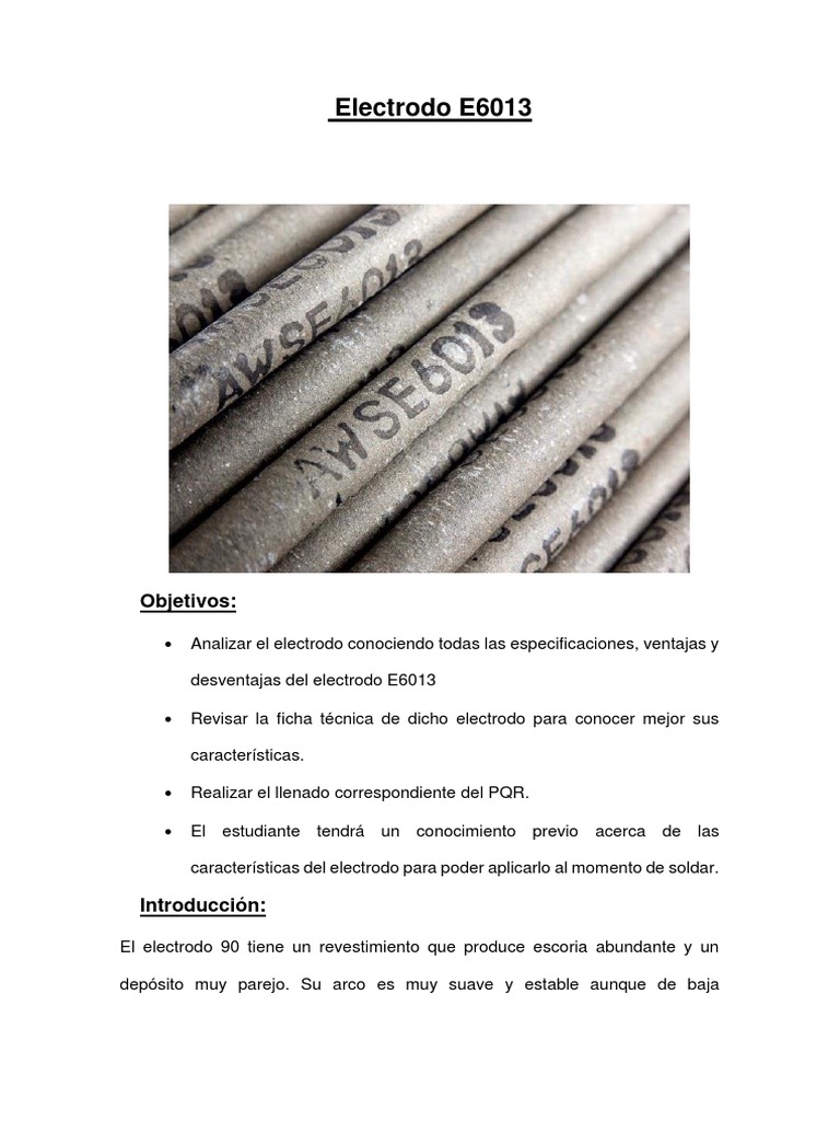 Características del Electrodo E6013 | PDF