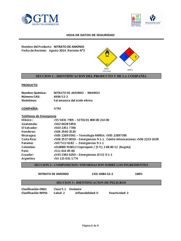 Nitrato de Amonio PDF | PDF | Aluminio | Combustión