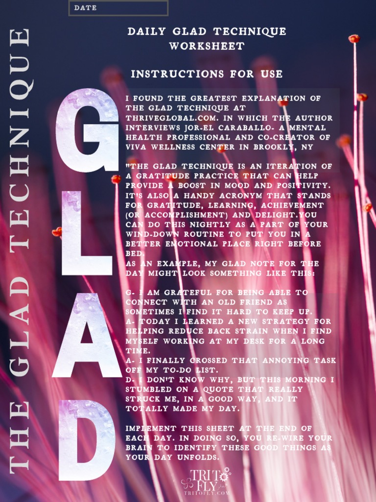 Daily GLAD Technique Worksheet | PDF | Business | Self-Improvement