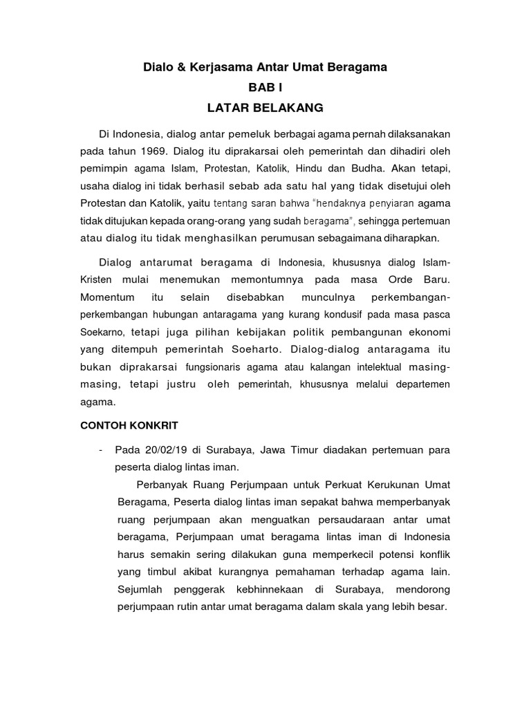 Dialog Antar Umat Beragama | PDF