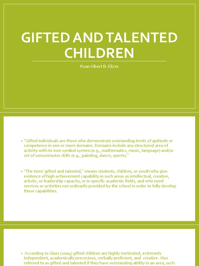 Understanding Gifted and Talented Children | PDF | Intellectual ...
