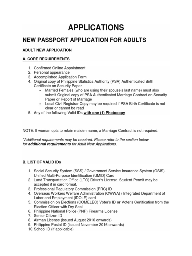 Applications: New Passport Application For Adults | PDF | Birth ...