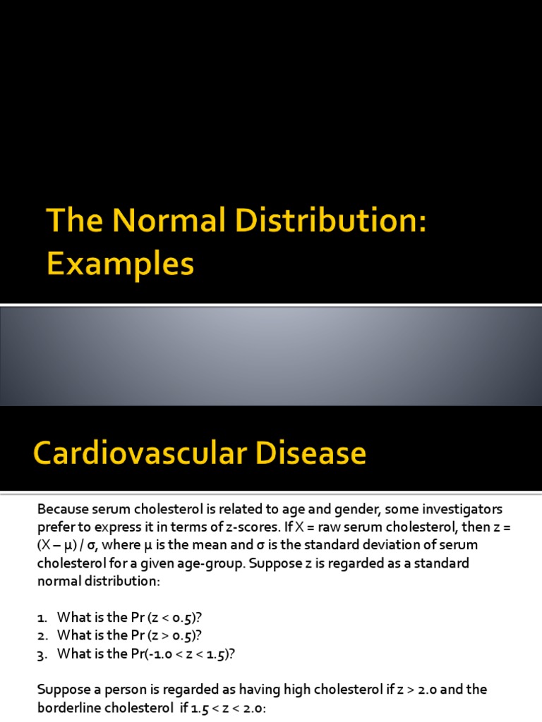 PH 141 Biostat Lec - (Normal Distribution Examples) | PDF
