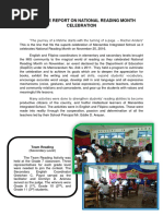 National Reading Month Celebration Narrative Report | PDF ...
