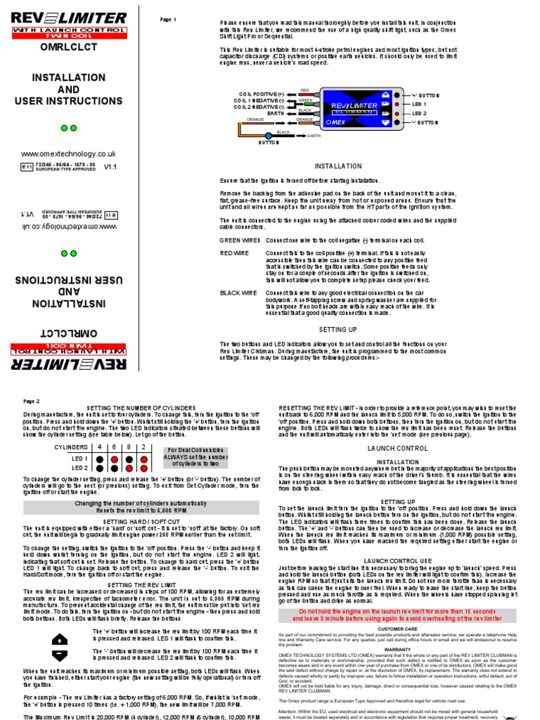 Omex Twin Coil | PDF | Ignition System | Vehicle Technology