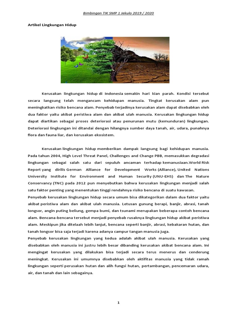 Artikel Lingkungan Hidup | PDF