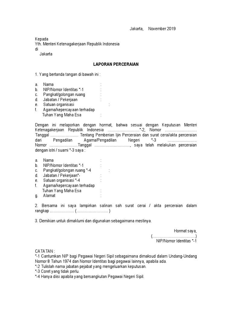 Laporan Perceraian Pns Pdf - Riset