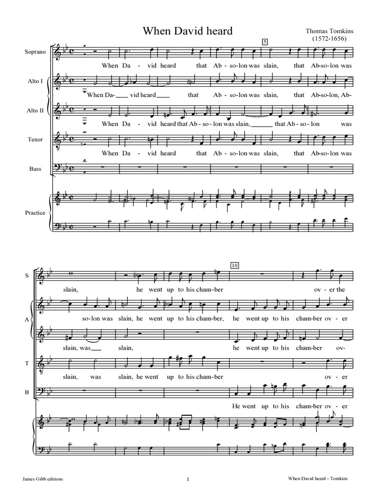 When David Heard Tomkins | PDF | Choral Music | Vocal Music