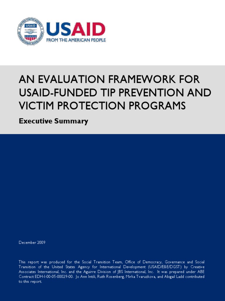 An Evaluation Framework for Assessing the Impact of USAID-Funded ...
