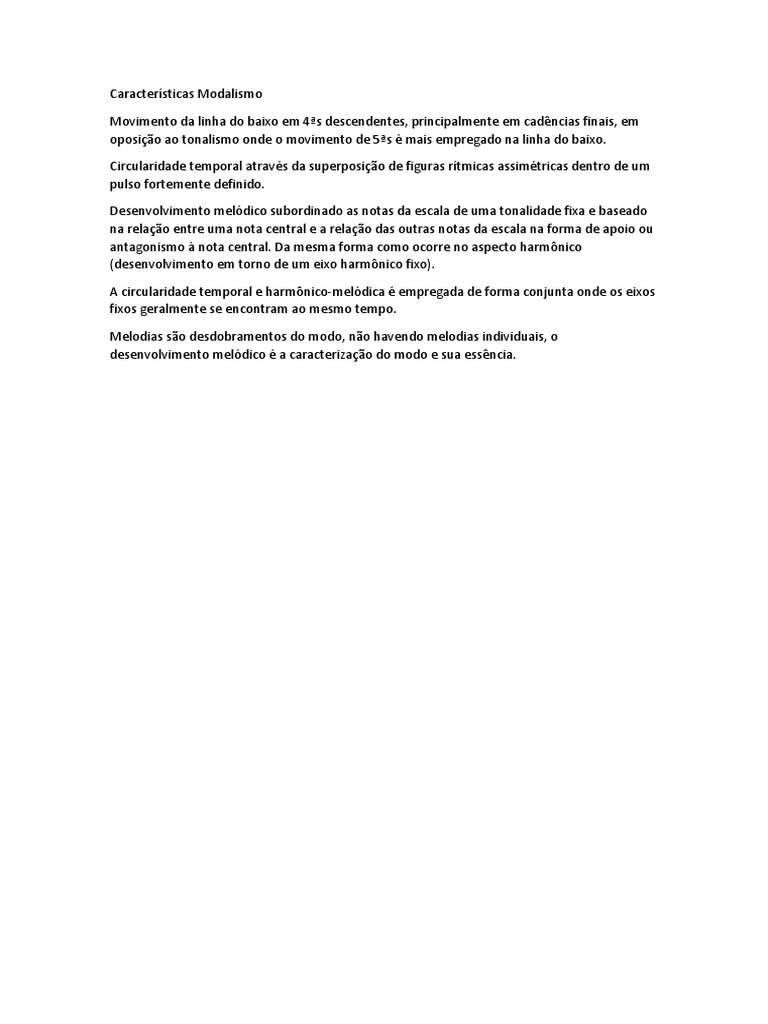 Modalismo Prova Imp1 | PDF | Poesia