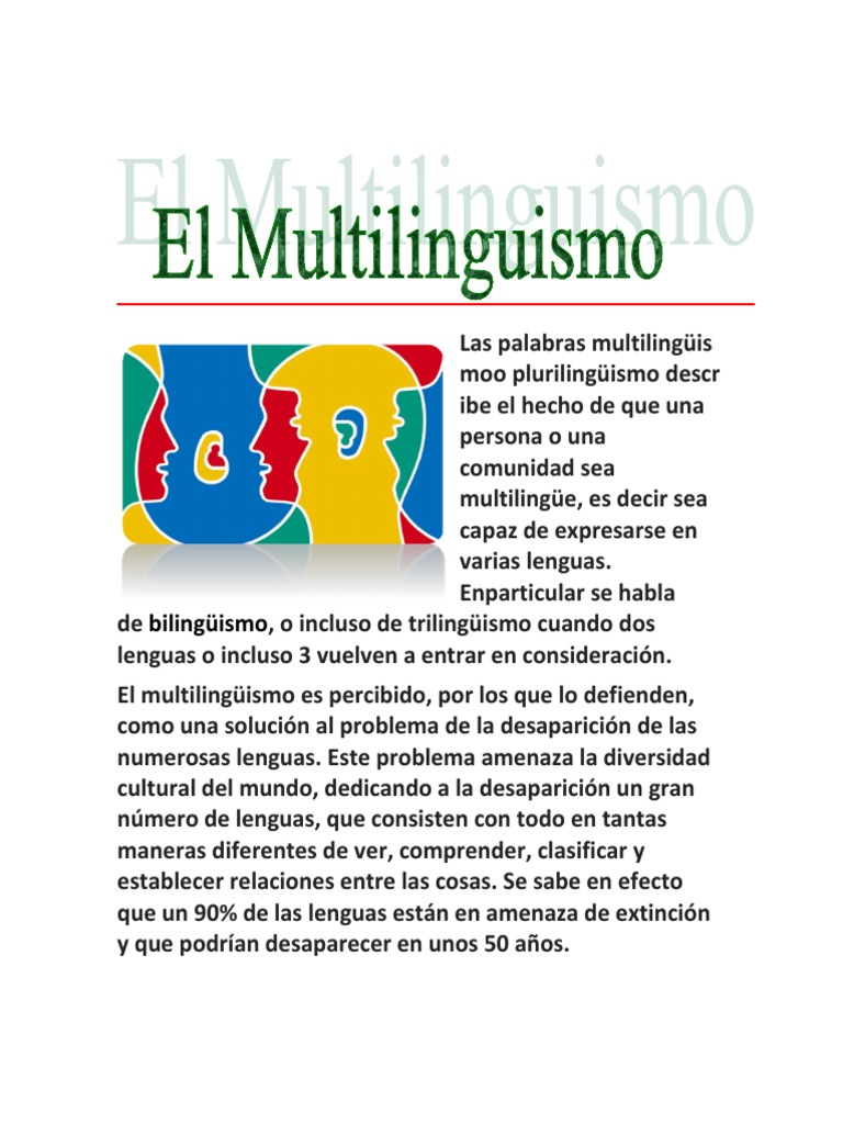 Trabajo Del Multilinguismo | PDF | Multilingüismo | Pueblos Indígenas de las Américas
