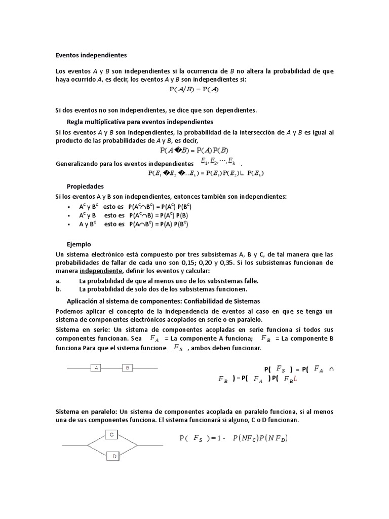 Probabilidades en Eventos Independientes | PDF | Probabilidad ...