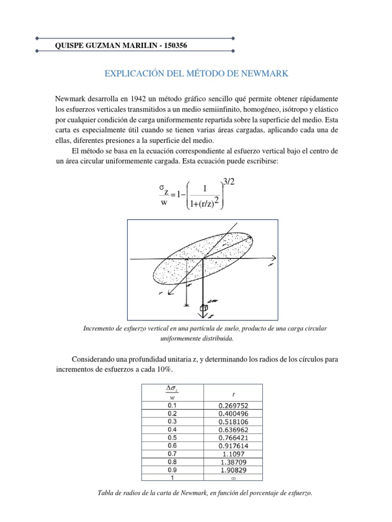 Método de Newmark | PDF | Elasticidad (Física) | Enseñanza de matemática