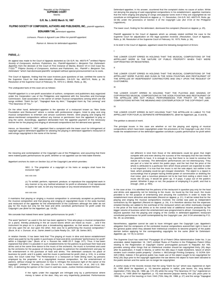 Copyright Infringement Case: Philippines | PDF | Satellite Television ...