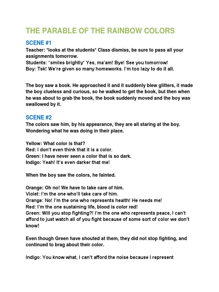The Parable of The Rainbow Colors | PDF | Red | Color