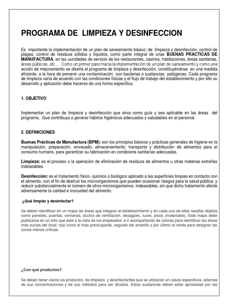 Capacitacion Limpieza y Desinfeccion Ensayo | PDF | Agua | Naturaleza