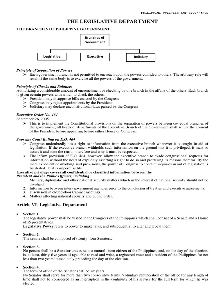 The Legislative Department | PDF | United States Congress | American ...