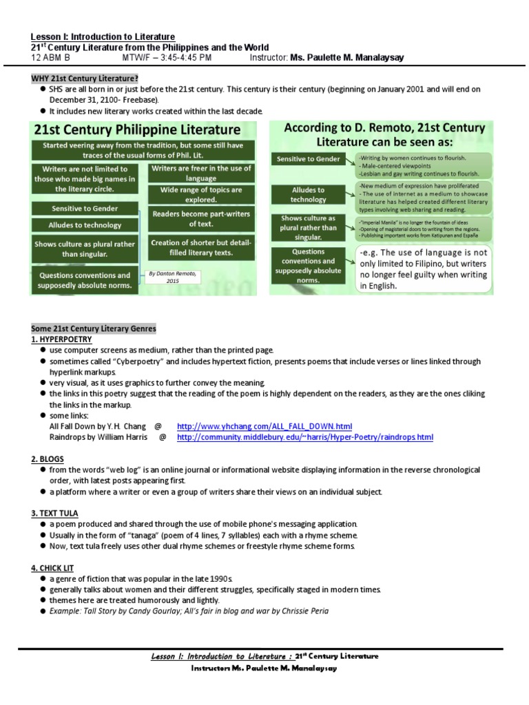 2nd Quarter Handout Intro | PDF | Narrative | Archetype