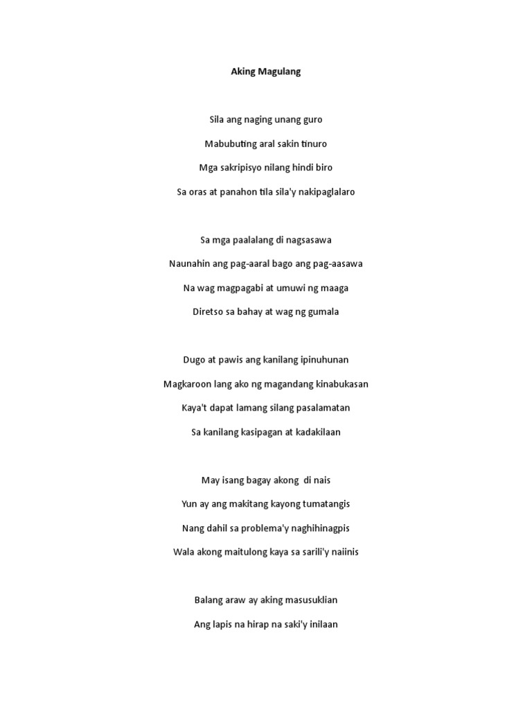 Ang Aking Magulang | PDF