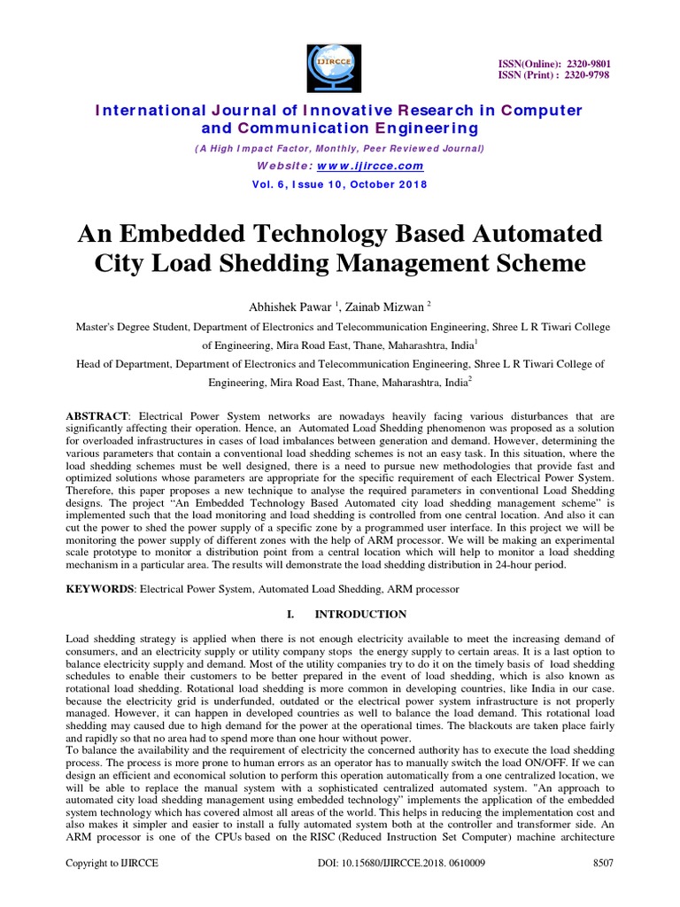 City Load Shedding Management Scheme Pdf Electric Power Transmission Bipolar Junction 