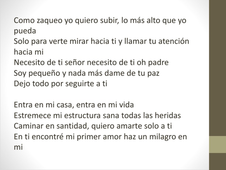 Como Zaqueo Yo Quiero Subir | PDF