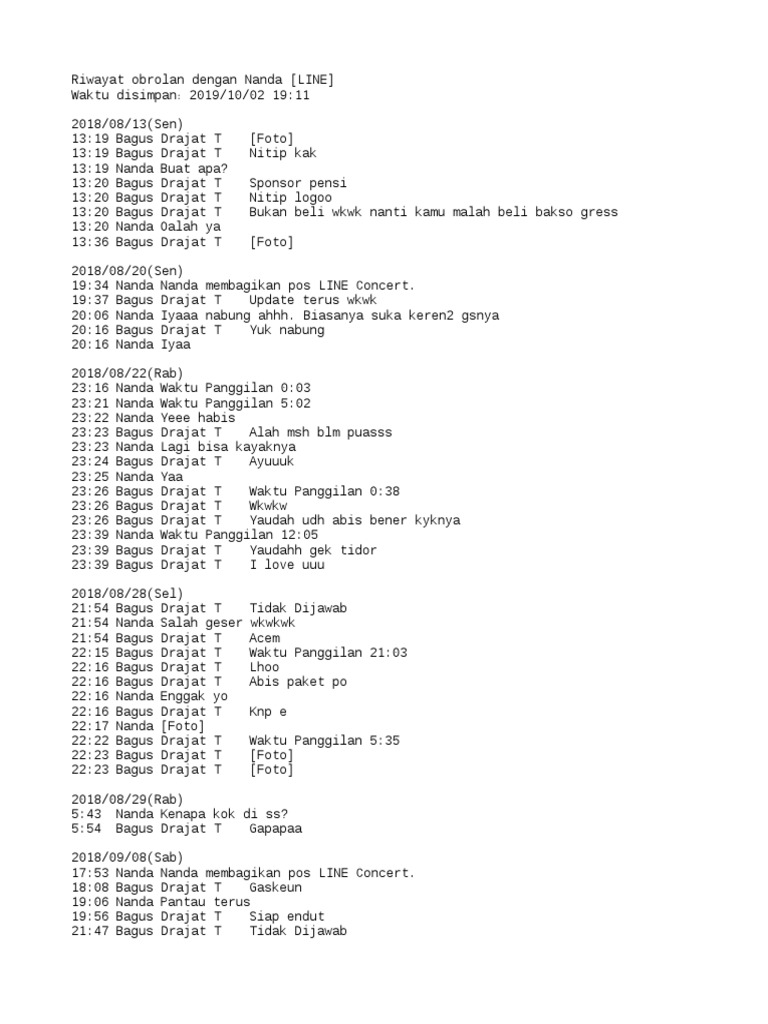 Obrolan Dengan Nanda (LINE) | PDF