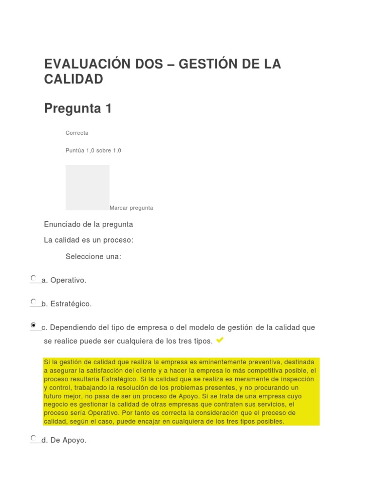 Dos Gestion De La Calidad Pdf Gestión De La Calidad Business