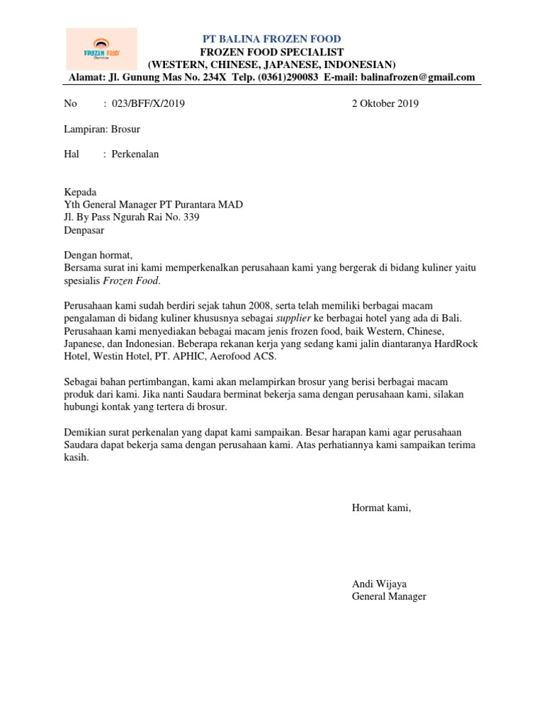 Surat Perkenalan | PDF