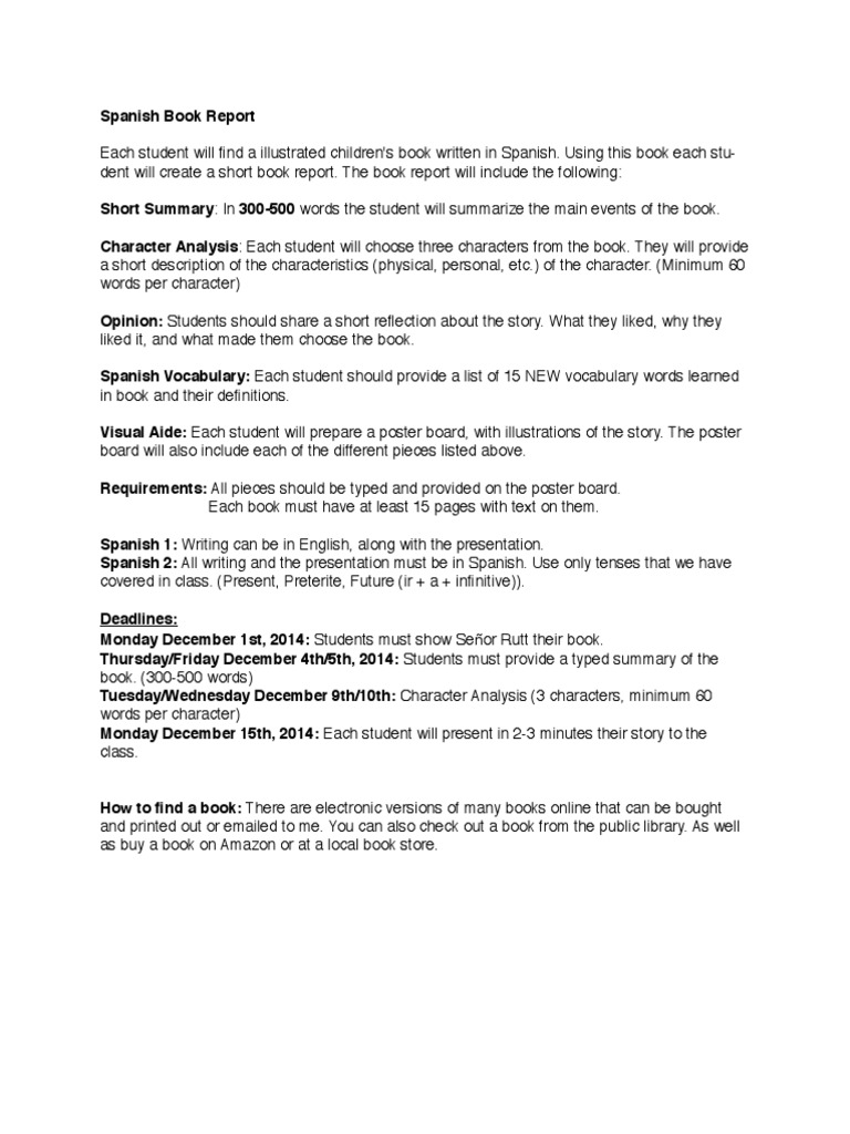 Spanish Book Report | PDF | General Fiction