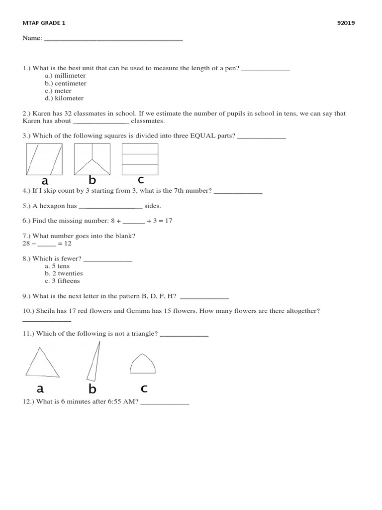 Mtap Reviewer For Grade 1 | PDF | Cupcake | Teaching Mathematics