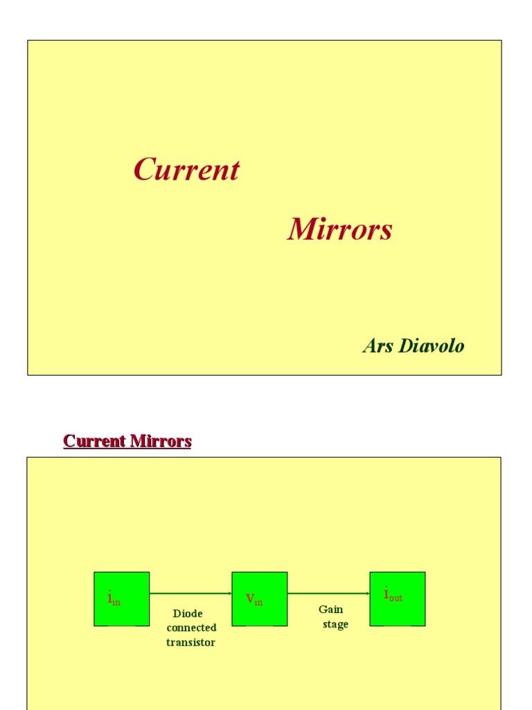 Current Mirrors: Ars Diavolo | PDF | Mosfet | Bipolar Junction Transistor