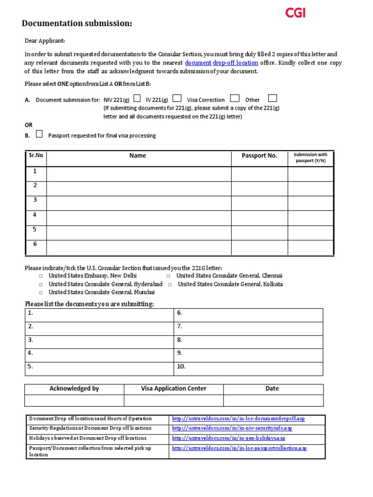 221(g) Document Submission Instructions | PDF