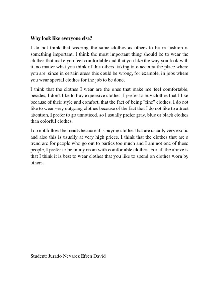 Why Look Like Everyone Else | PDF