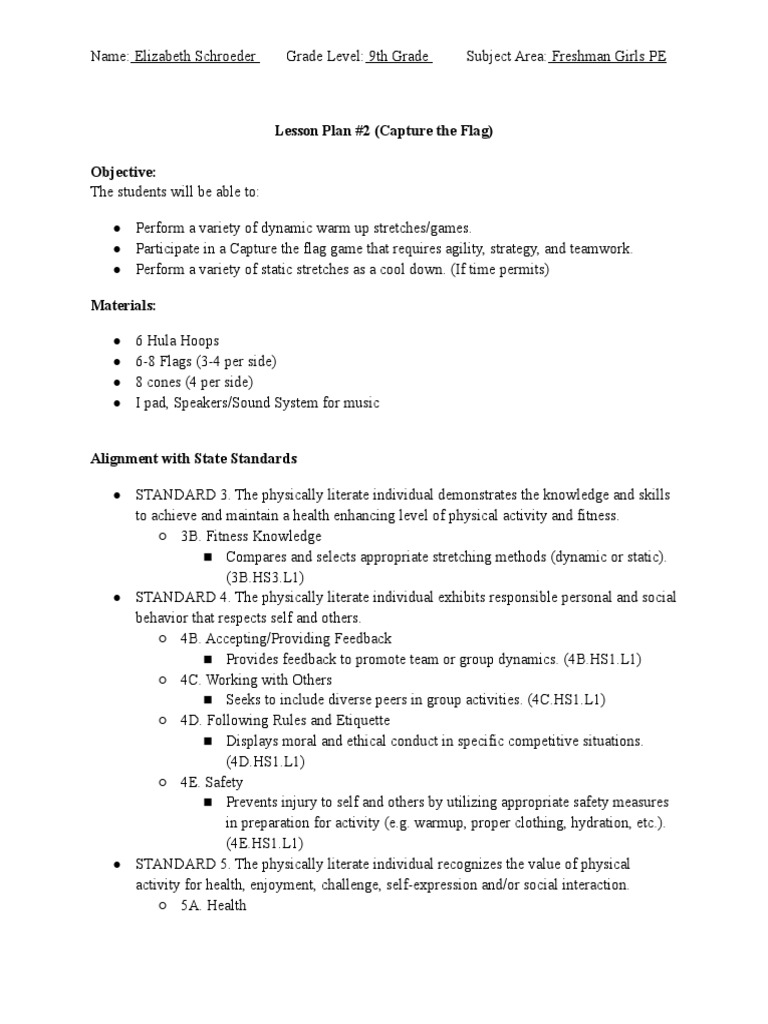 Lesson 2 Capture The Flag | PDF | Behavior Modification | Psychological Concepts