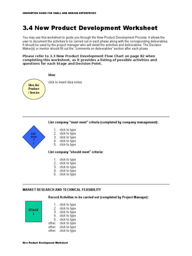 New Product Development Worksheet | PDF | New Product Development ...