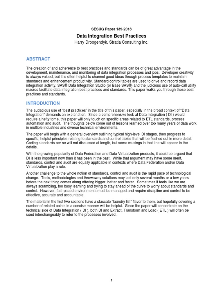 Data Integration Best Practices | Download Free PDF | Data Quality | Databases