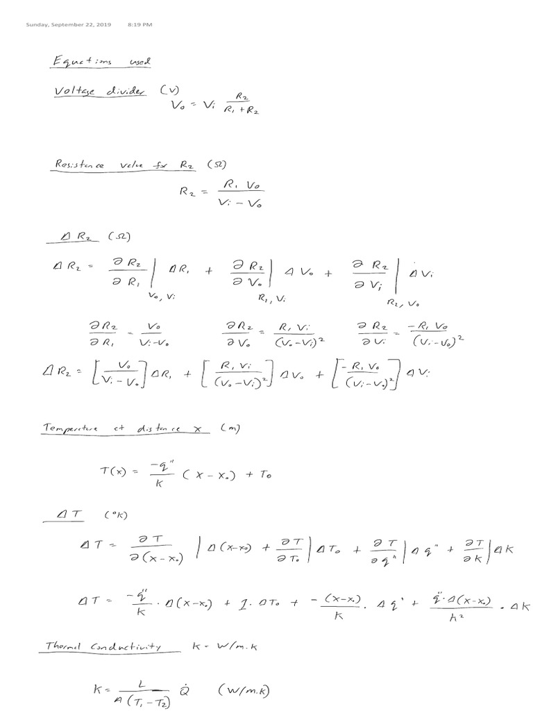 Equations Used PDF | PDF