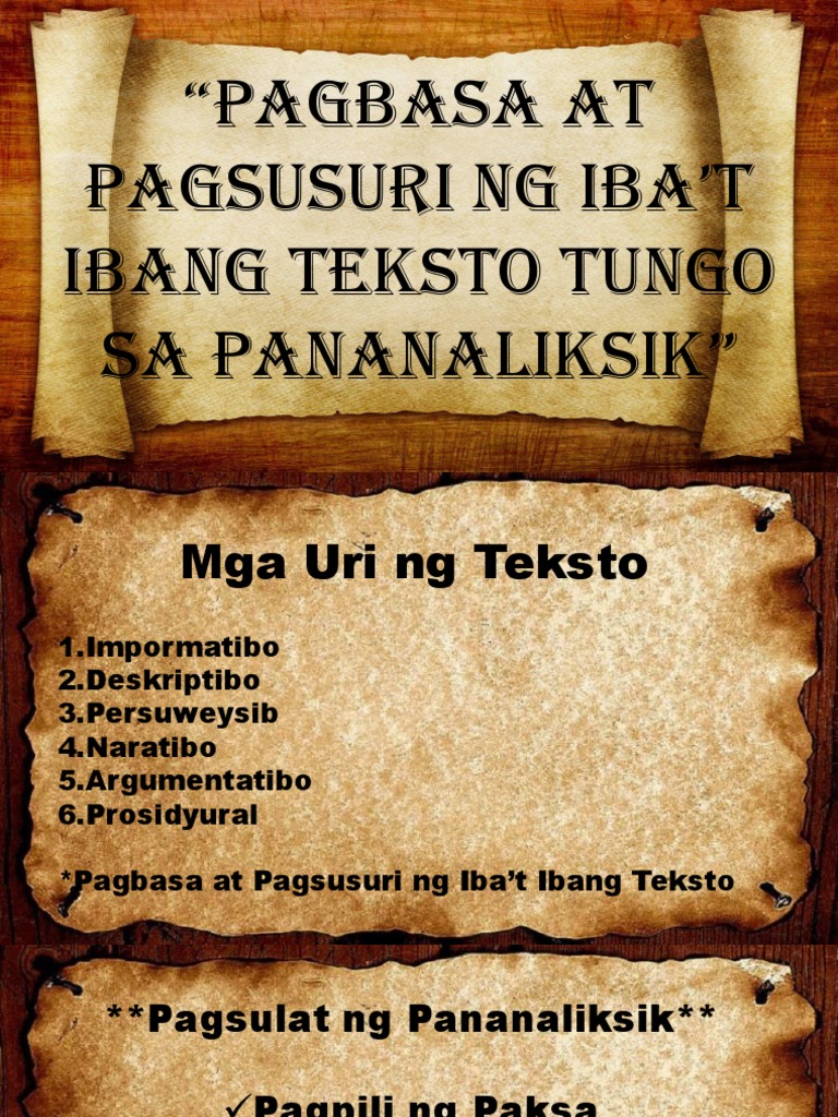 Pagbasa at Pagsusuri | PDF
