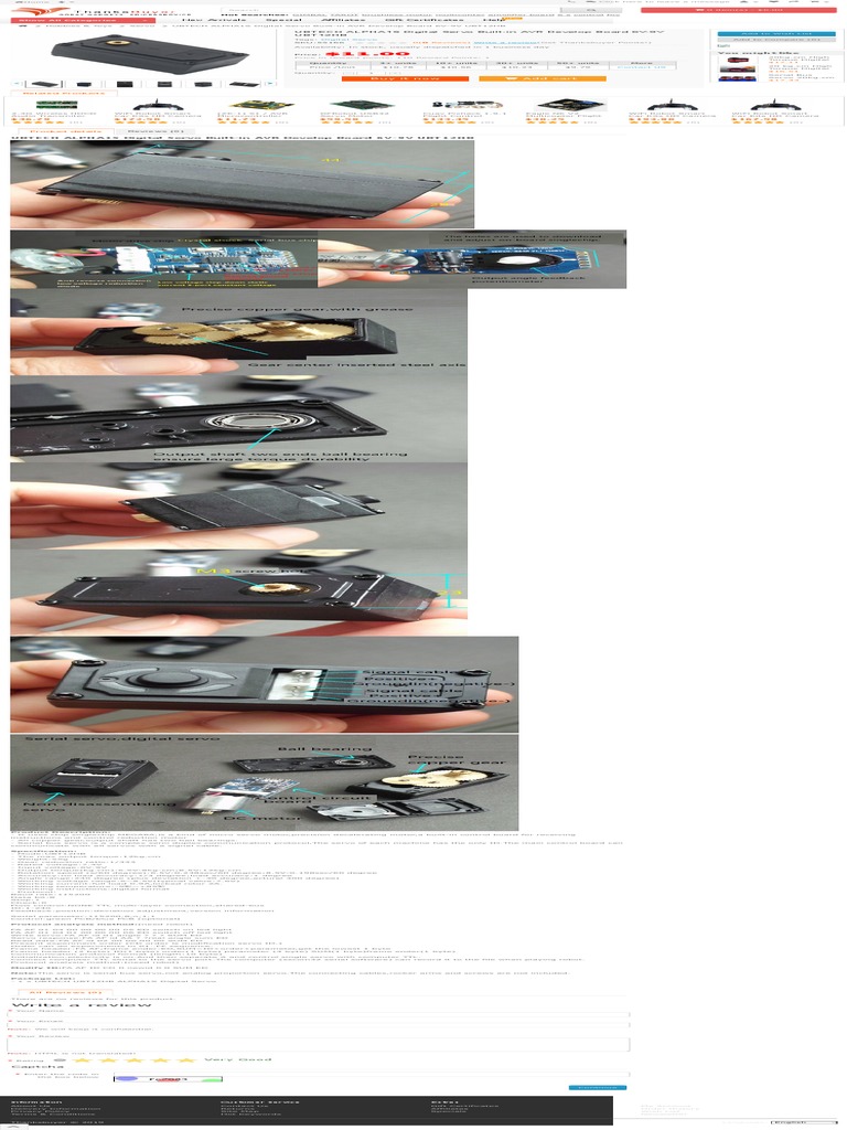 Ubtech Alpha1s Digital Servo Built-In Avr Develop Board 6v-9v Ubt12hb ...